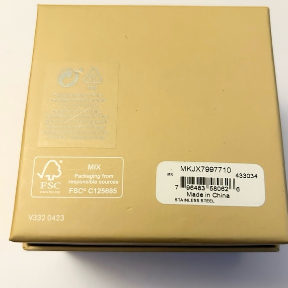 Michael Kors | Jewelry | Michael Kors Mk Pendant Necklace Black Gold ...